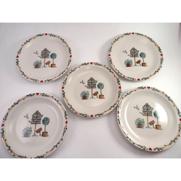 Thomson Pottery | Dining | Thomson Pottery Birdhouse Plates Set Of 5 ...